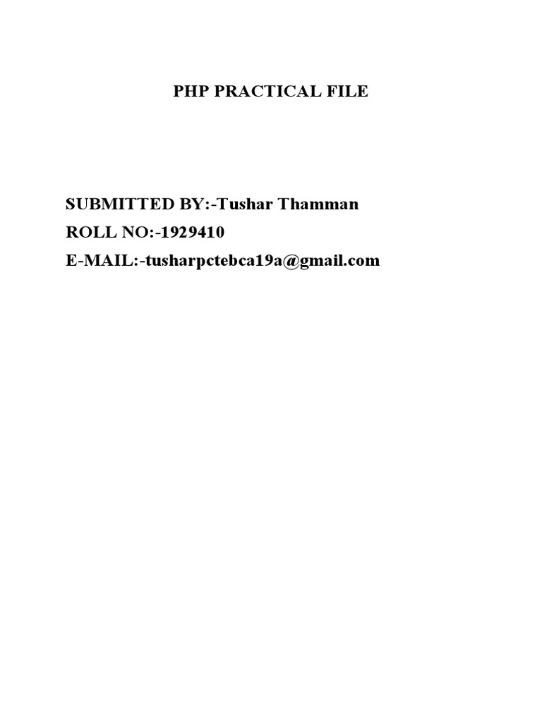 Php Practical File Pdf Area Elementary Mathematics