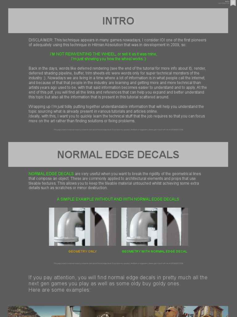 Normal Edge Decal Tutorial HQ PDF + Unity Shader | PDF | Shader | Texture Mapping