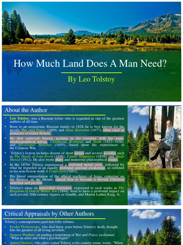 Leo Tolstoy, How Much Land Does A Man Need | PDF | Leo Tolstoy