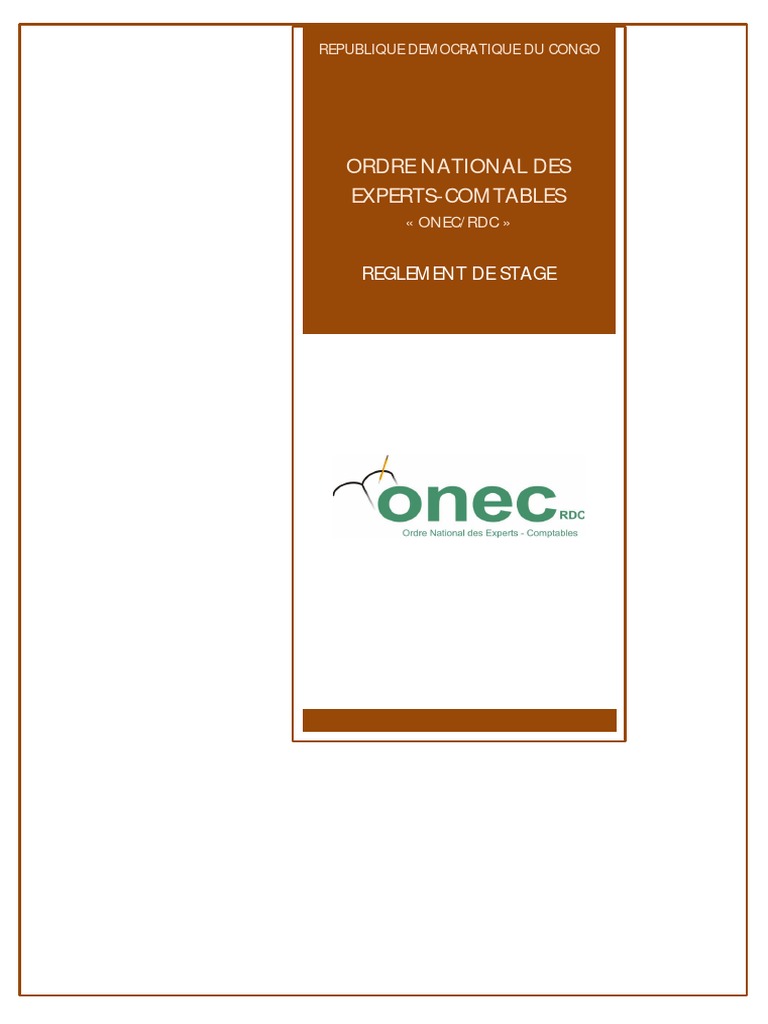 Règlement de Stage ONEC/RDC | PDF | Économie d'entreprise | Services ...