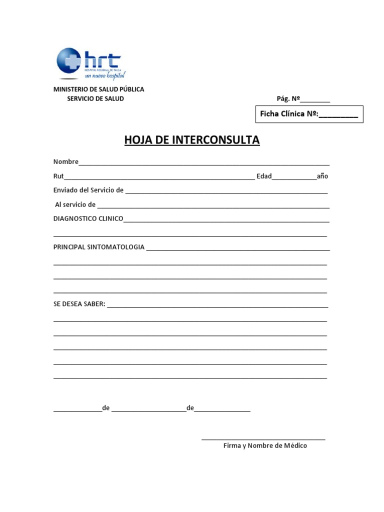 Hoja de Interconsulta | PDF