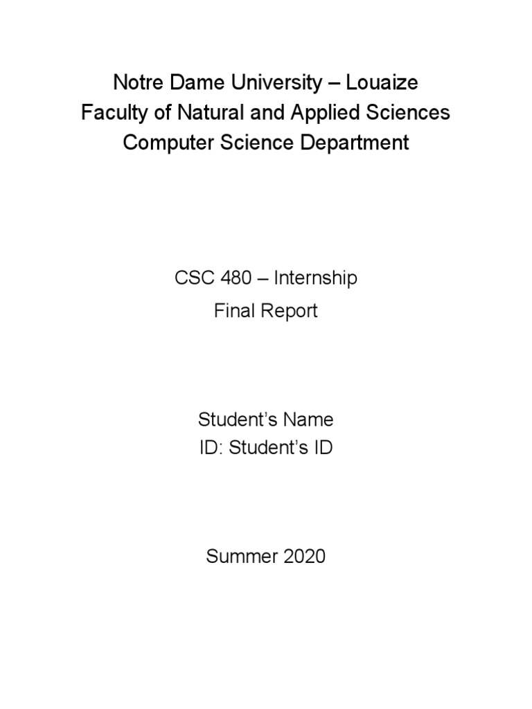 Notre Dame University - Louaize Faculty of Natural and Applied Sciences ...