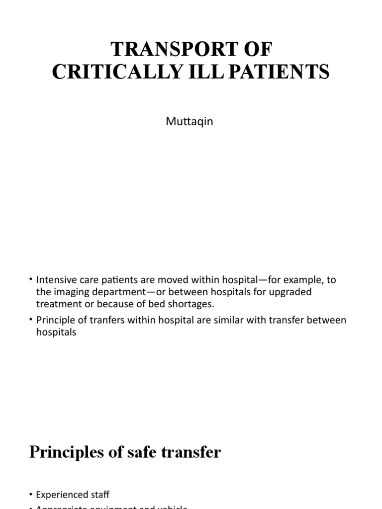 Transport of Critically Ill Patients: Muttaqin | PDF | Blood Pressure ...