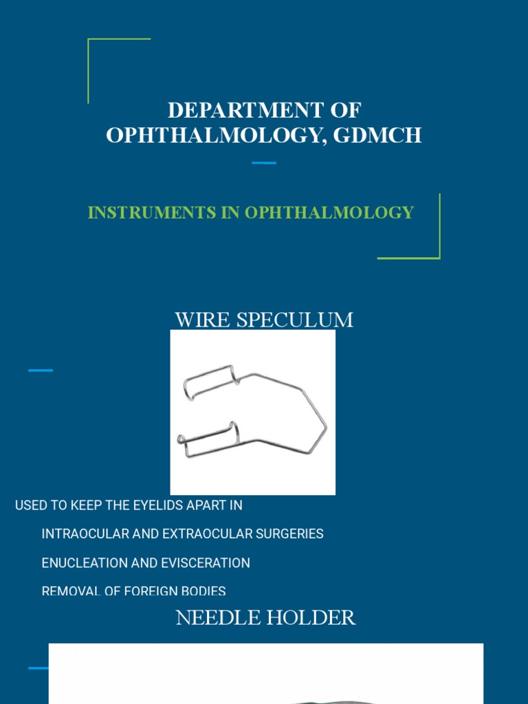 Department of Ophthalmology, GDMCH | PDF | Science & Mathematics