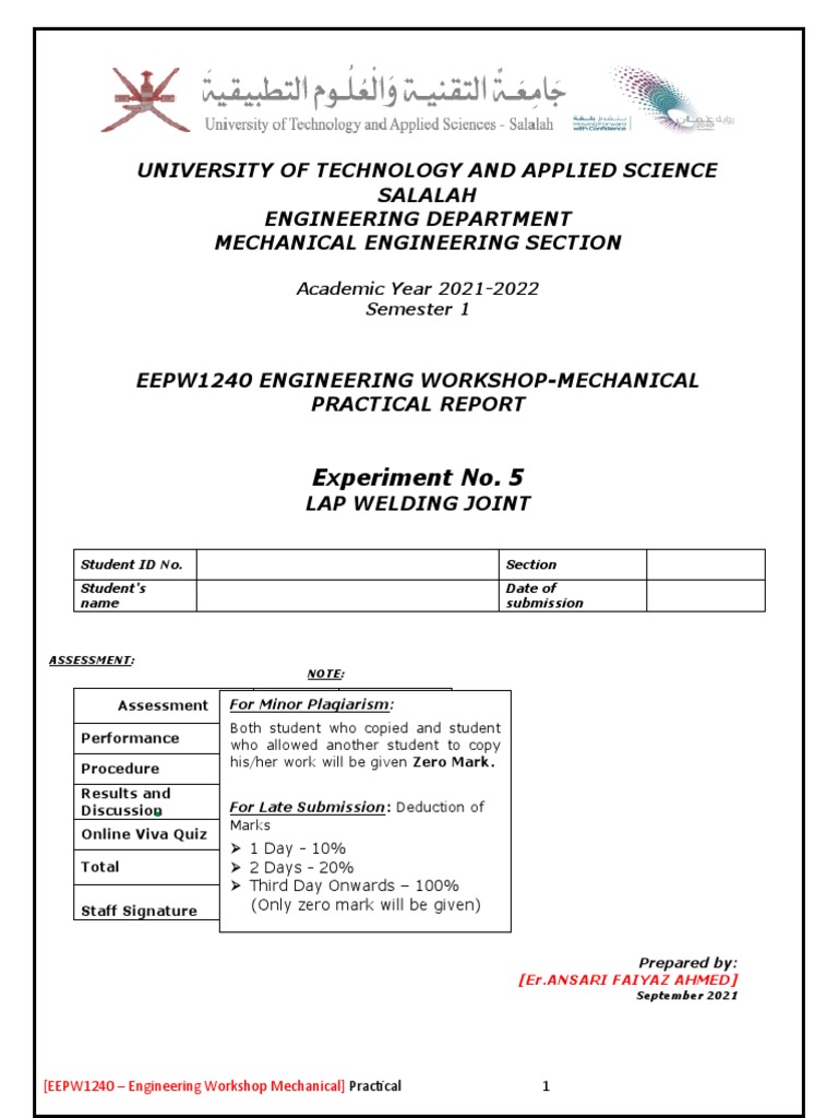 Engg Workshop-Practical 5-Sem 1-21-22 | Download Free PDF ...