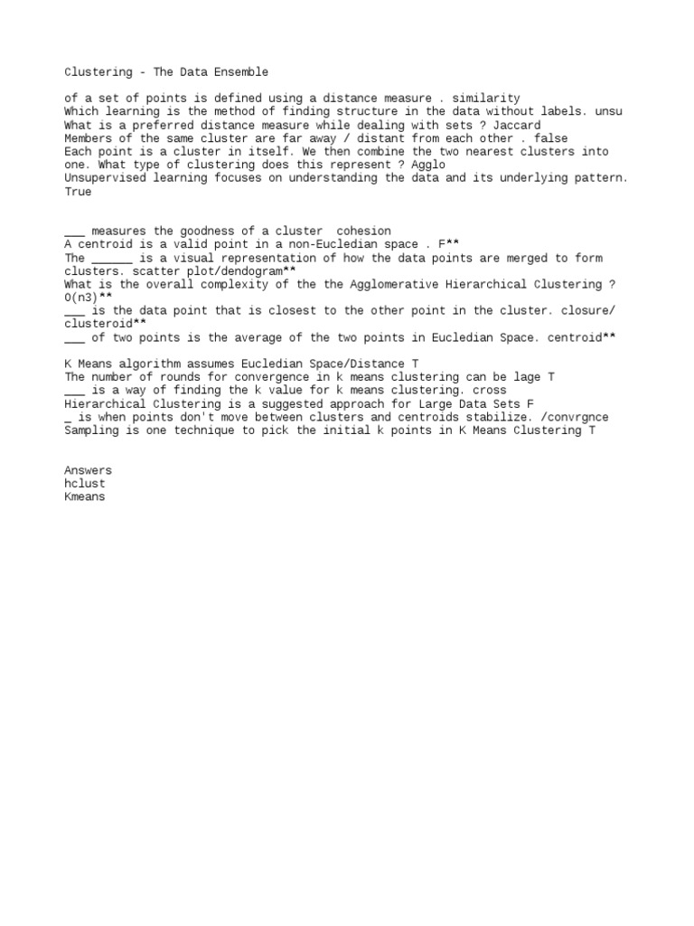 Clustering - The Data Ensemble | PDF | Teaching Methods & Materials