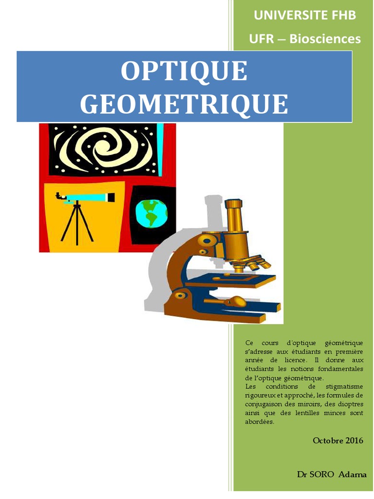 Cours D'optique Géométrique | Descargar gratis PDF | Réfraction | Optique