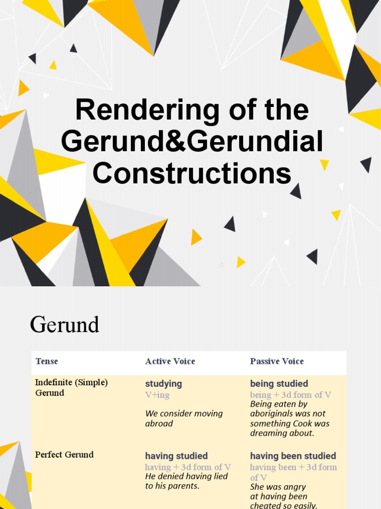 The Gerundial Construction | PDF | Language Mechanics | Semantic Units