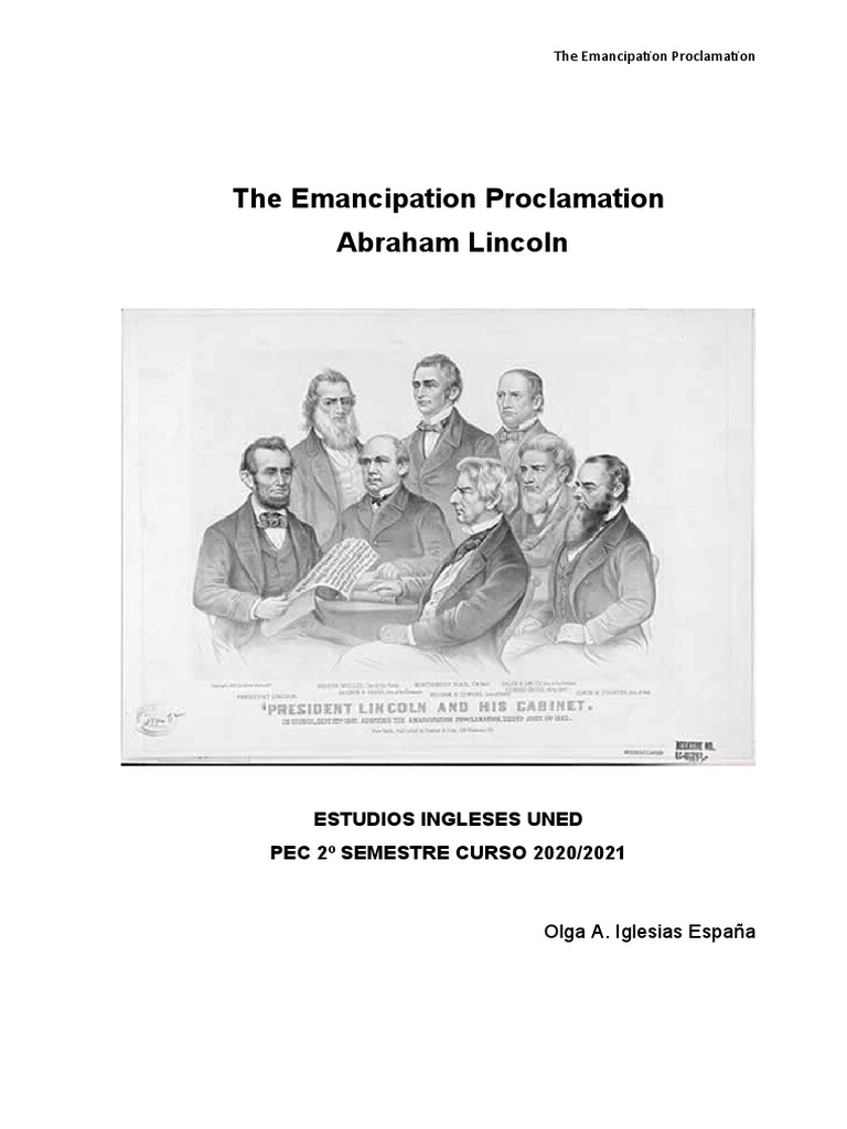 PEC 2º Semestre - Abraham Lincoln The Emancipation Proclamation 1863 ...