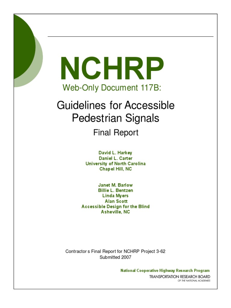 NCHRP w117b 2007 | PDF | Pedestrian Crossing | Traffic