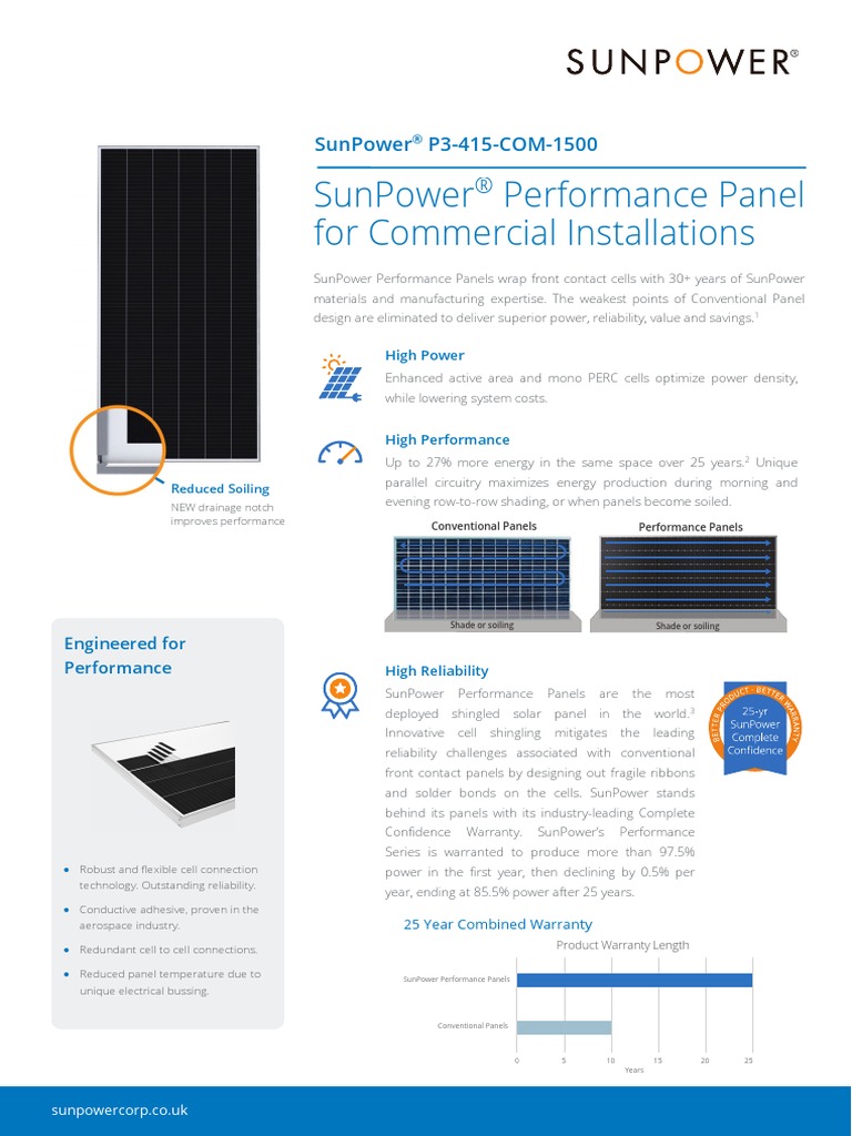 Sunpower 405, 410 y 415 W | PDF | Electrical Wiring | Electrical ...