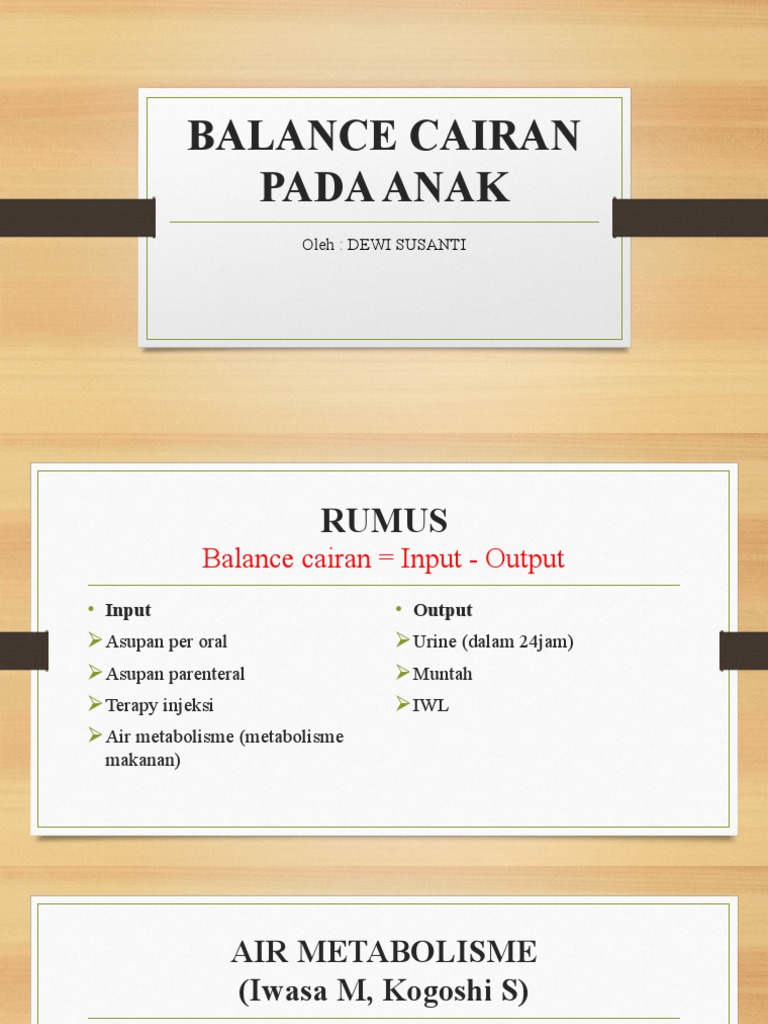 Rumus Balance Cairan Anak | PDF