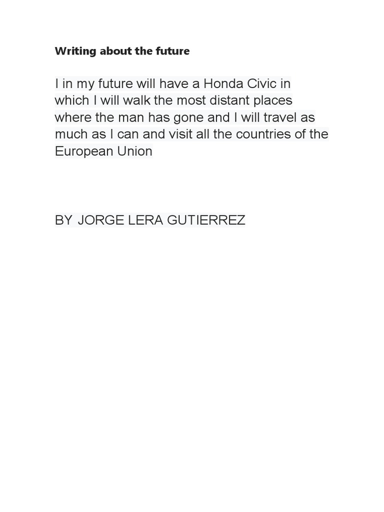 Writing About The Future | PDF