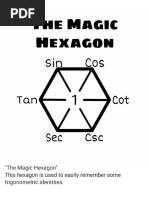 Magic Hexagon For Trig Identities | PDF | Trigonometric Functions | Sine