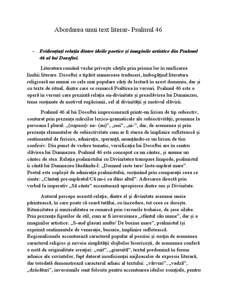 Abordarea Unui Text Literar | PDF