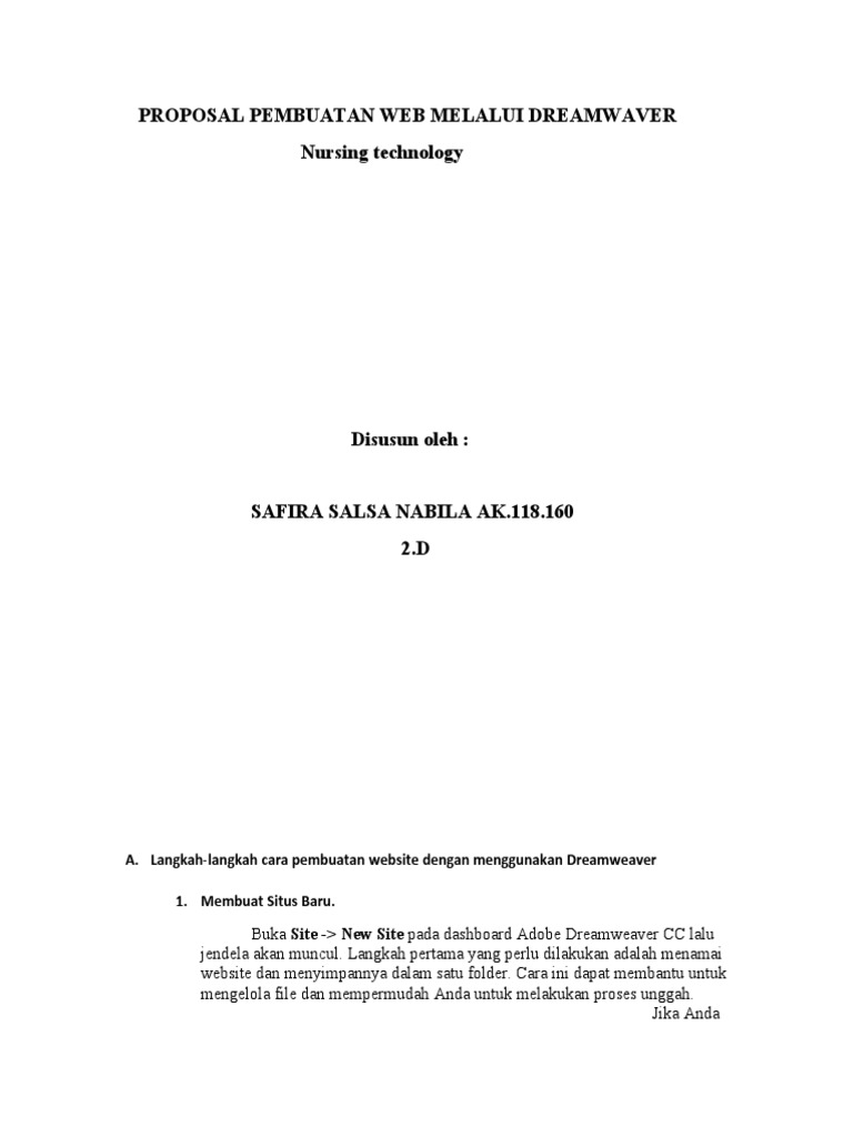 Safira Salsa Nabila Proposal Nurstech 2D | PDF