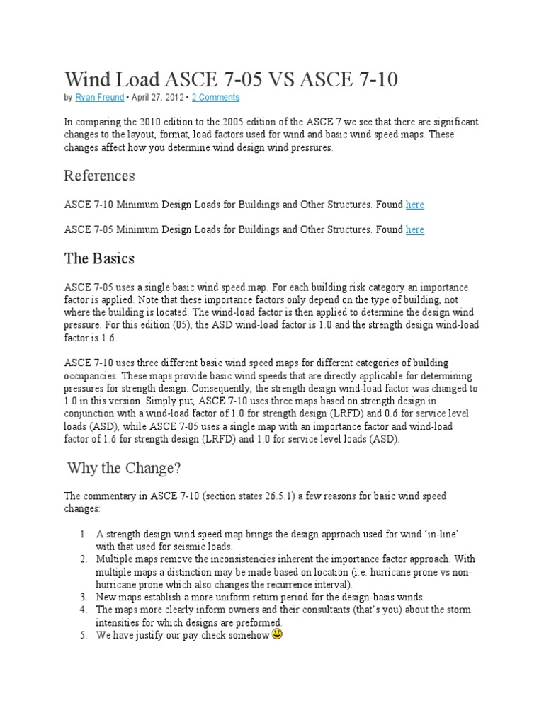 Wind ASCE 7 10 Vs 7 05 | PDF | Wound | Wind Speed
