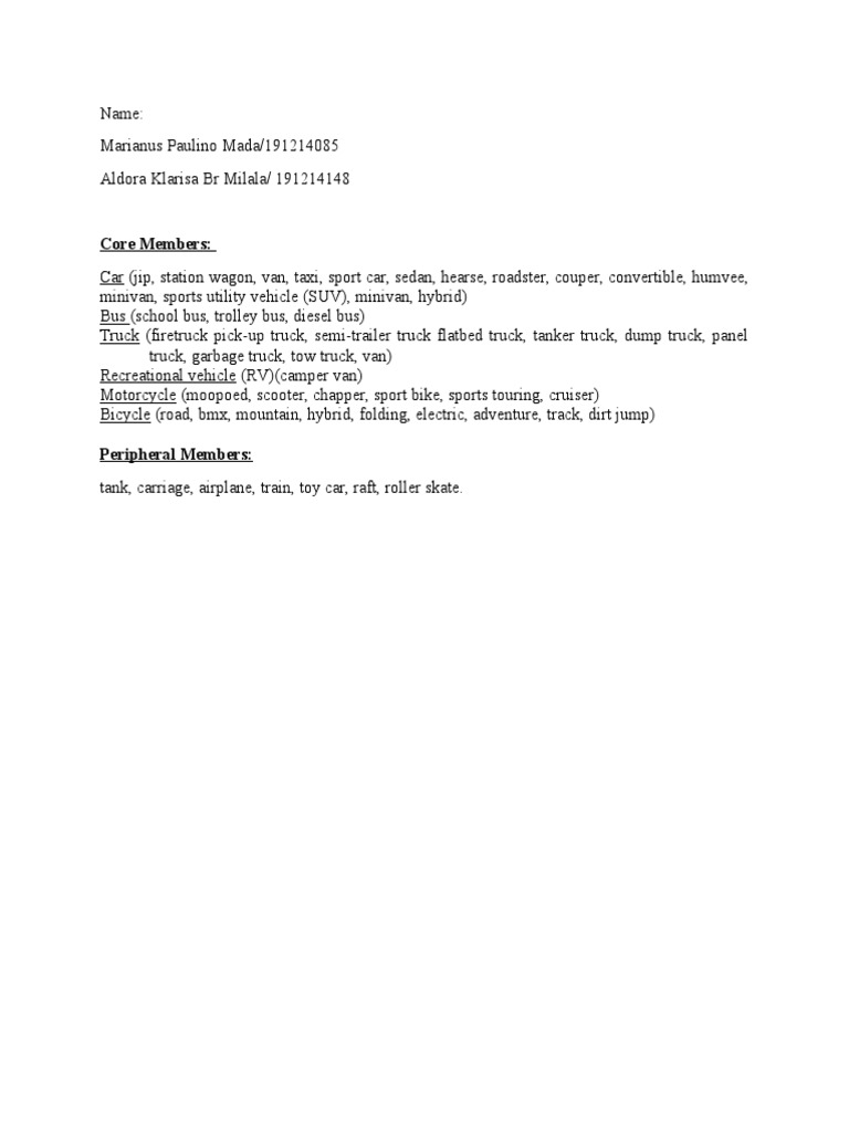 Prototype (Vehicle) - Lexical Semantics | PDF