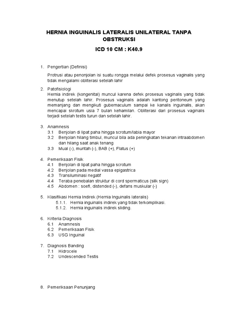 Hernia Inguinalis: Diagnosis dan Terapi | PDF