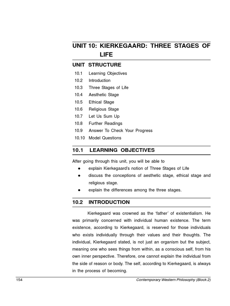Kierkegaard's Three Life Stages Explained | PDF | Søren Kierkegaard ...