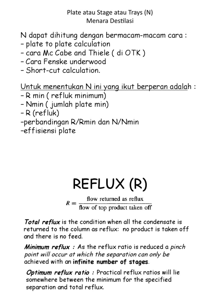 Metode Perhitungan Menara Distilasi | PDF | Business Process | Process Engineering