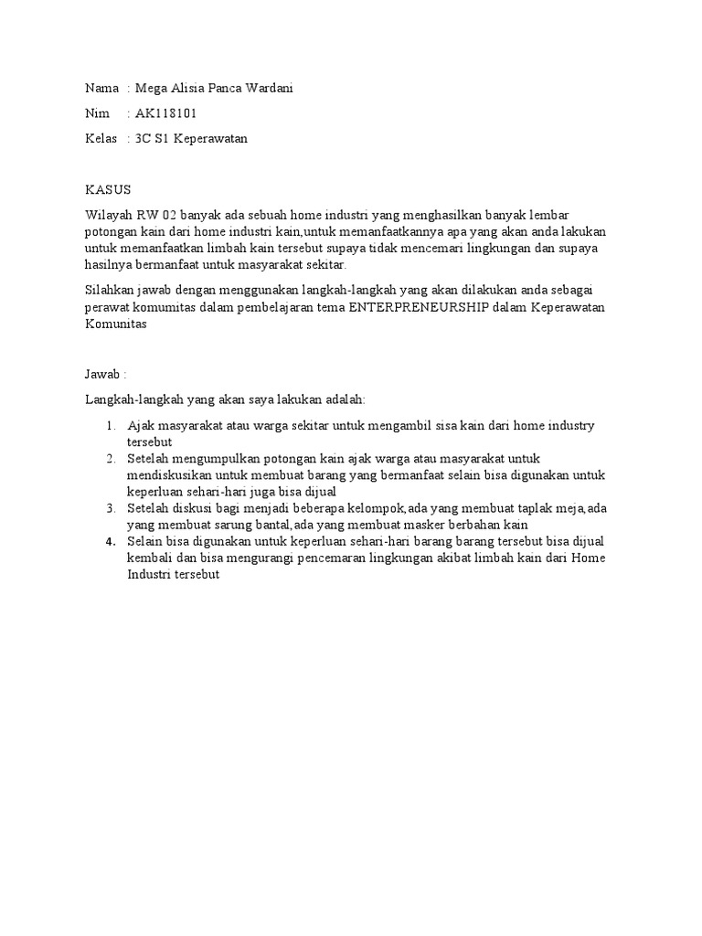 Mega Alisia Panca Wardani - AK118101 - Tugas Pertemuan 15 | PDF