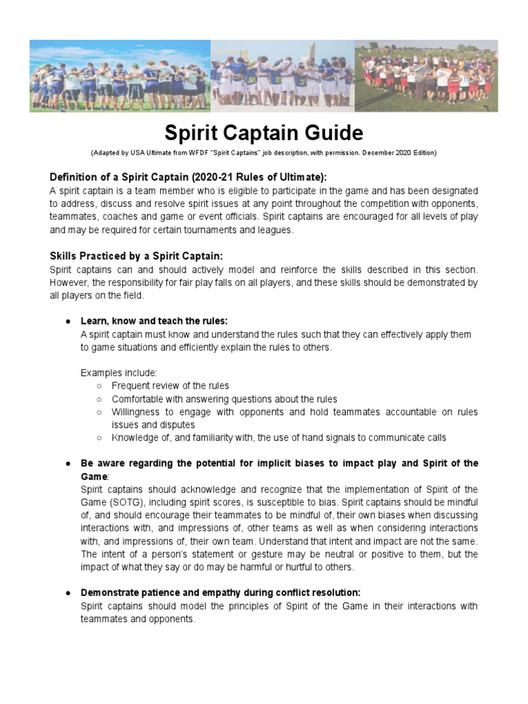Spirit Captain Guide FINAL VERSION | PDF | Conflict Resolution | Knowledge