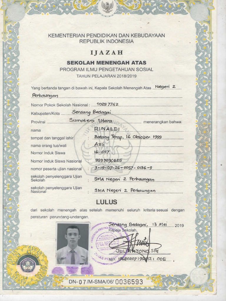 Ijazah Sma | PDF