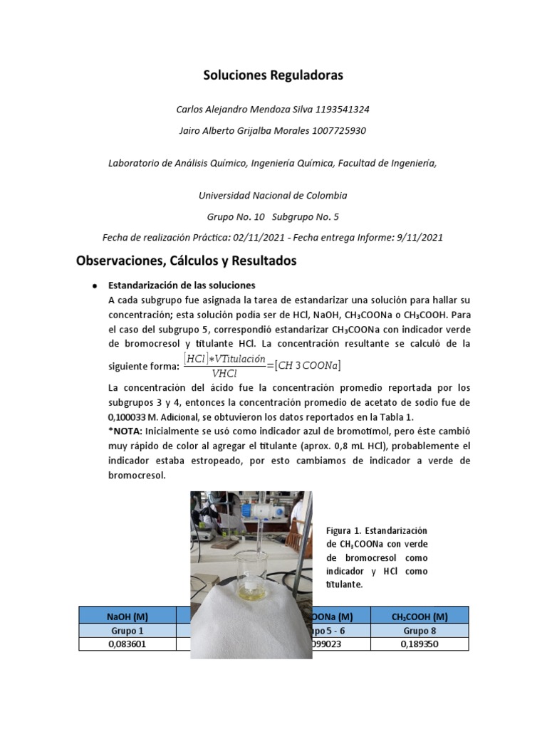 Soluciones Reguladoras | PDF | Ph | Compuestos químicos