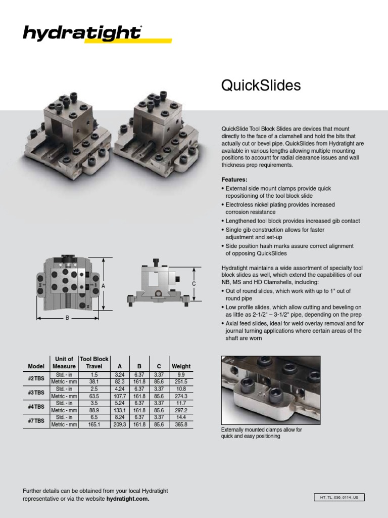 QuickSlide Tool Block Slides | PDF | Pipe (Fluid Conveyance) | Tools