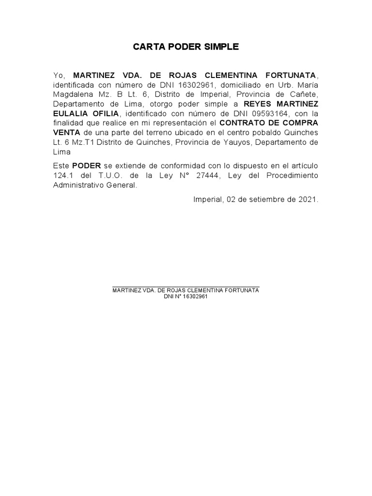Carta Poder Simple | PDF