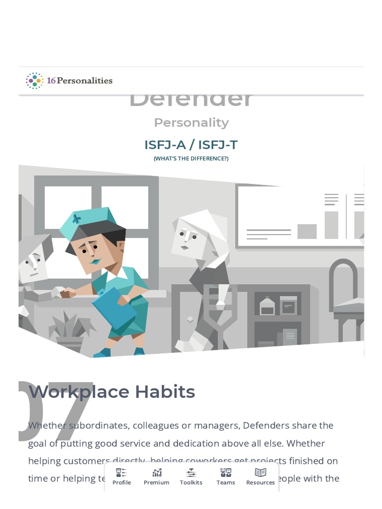 Workplace Habits - Defender (ISFJ) Personality - 16personalities | PDF ...
