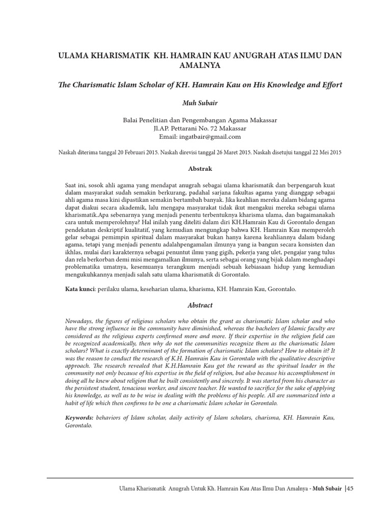 Biografi KH Hamrain Kau | PDF | Agama & Spiritualitas
