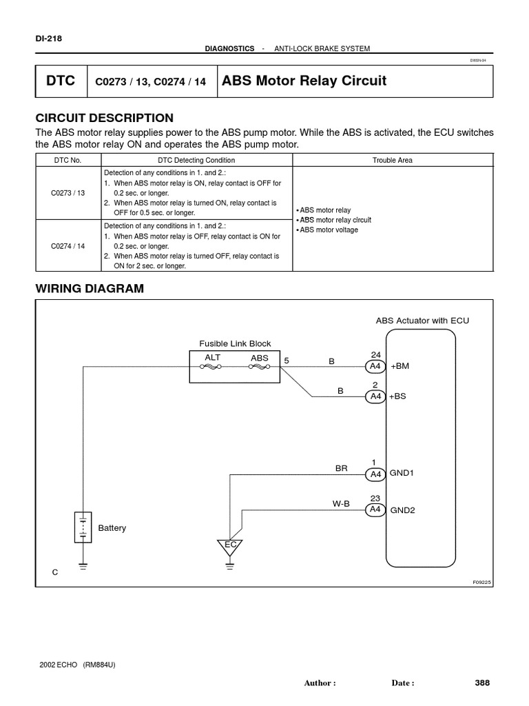 DTC ABS Motor Relay Circuit | PDF | Relay | Anti Lock Braking System