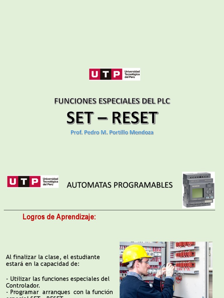 Función SET-RESET en PLCs | PDF | Controlador lógico programable | Ingeniería de Sistemas