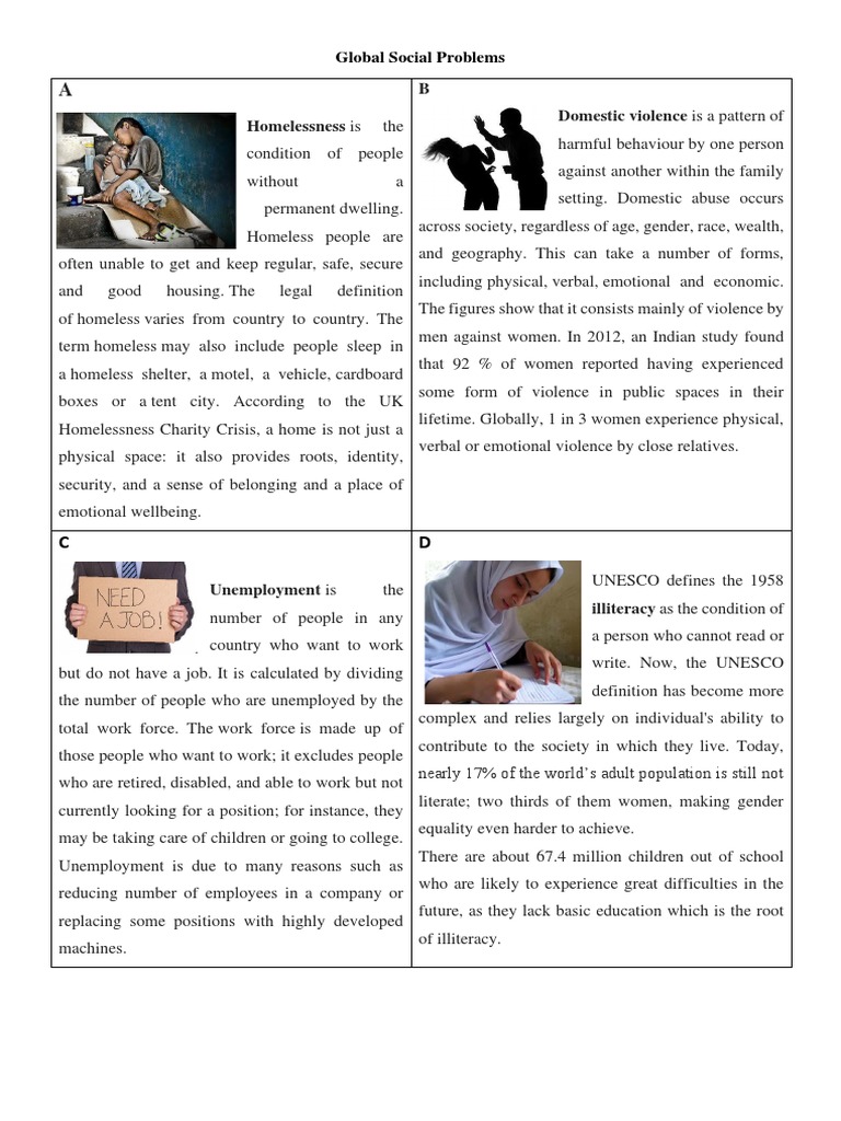 Global Social Problems | PDF | Homelessness | Violence