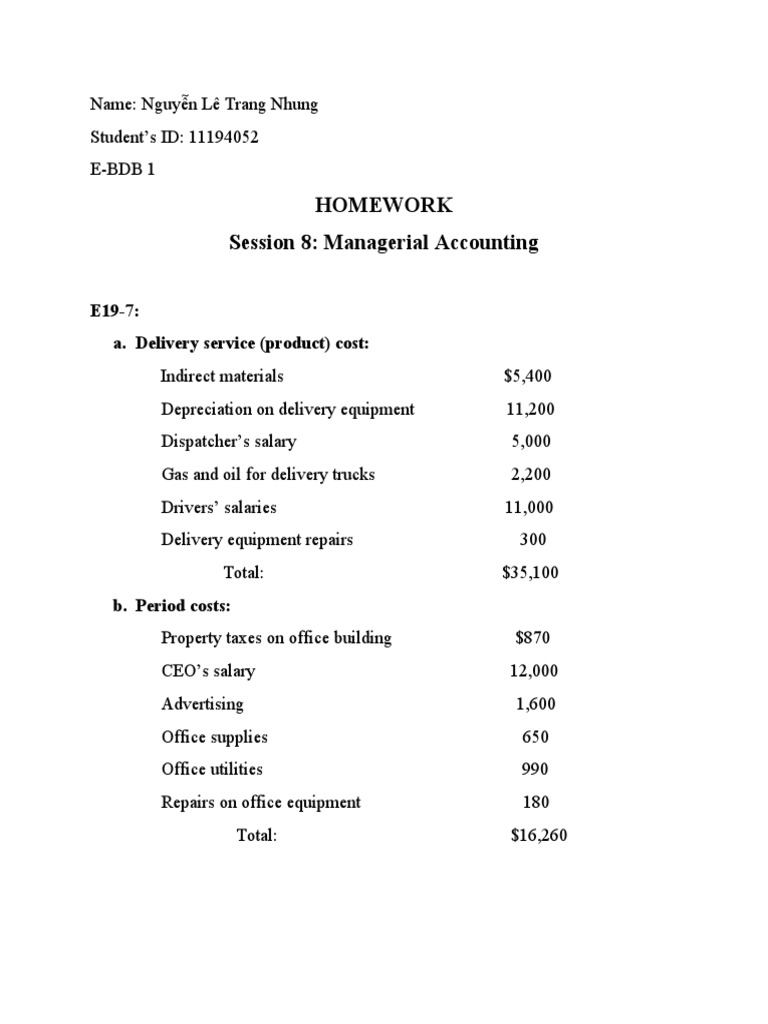 ACCOUNTING HW Session 8 | PDF