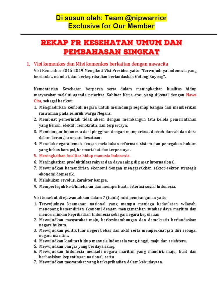 REKAP FR KESEHATAN UMUM Dan PENJELASAN | PDF | Pengembangan Diri ...