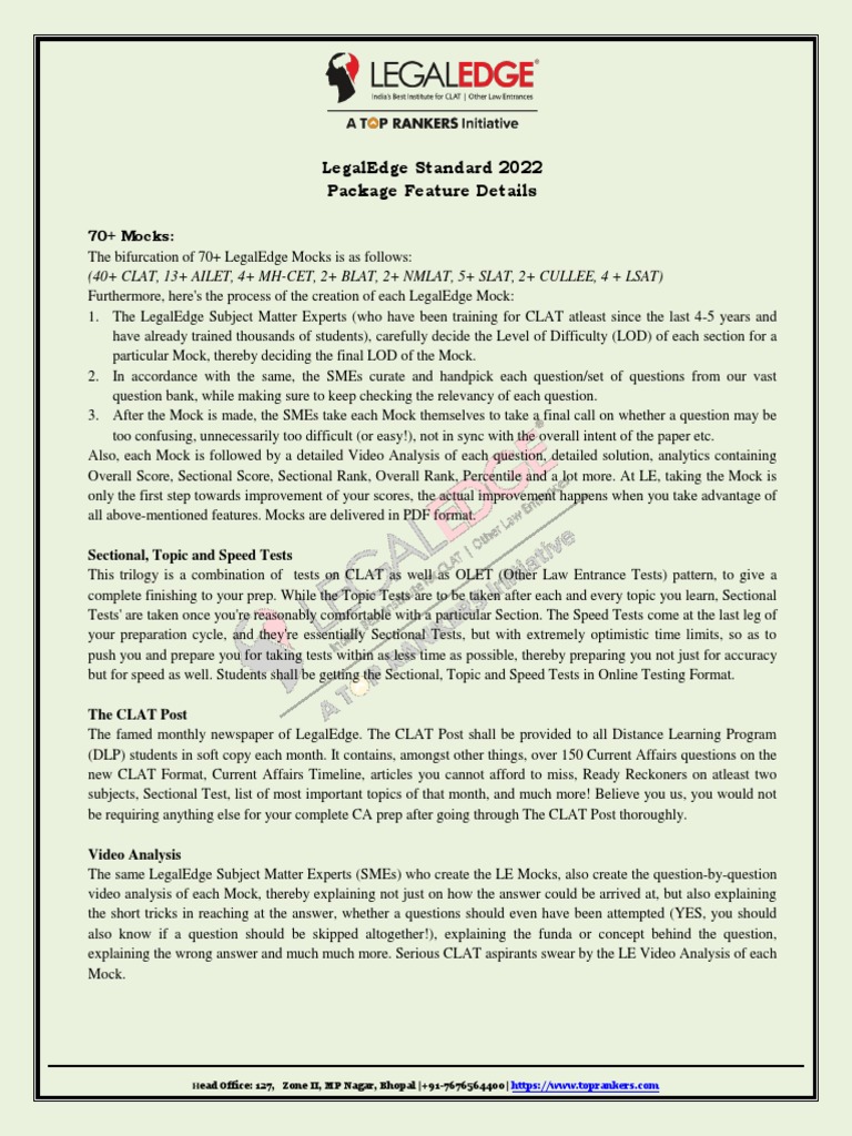 Legaledge Standard 2022 Package Feature Details: 70+ Mocks | PDF ...
