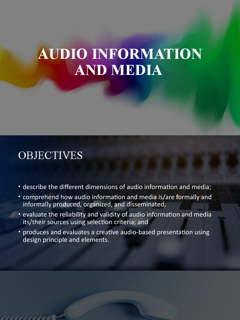 Audio Information and Media | PDF