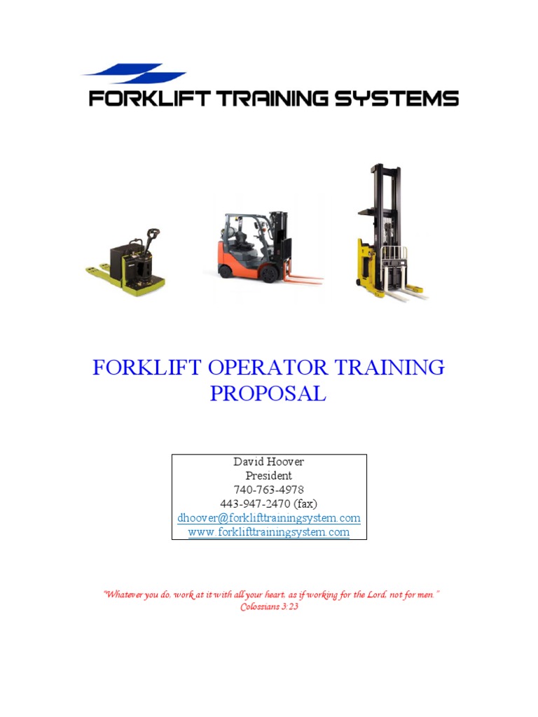 Forklift Operator Training Proposal Web | Download Free PDF | Forklift ...