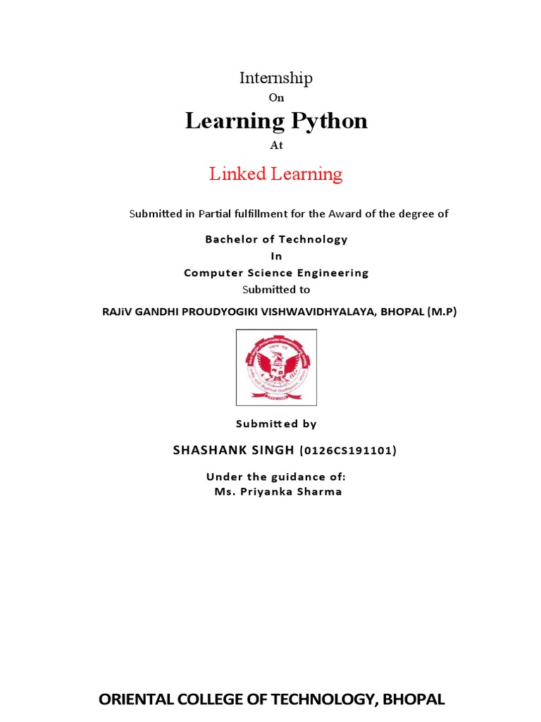 Internship Report Pdf Scripting Language Object Oriented Programming