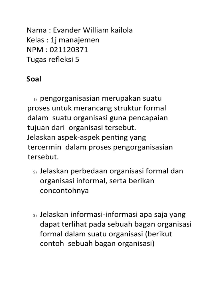 Evander William Kailola - Refleksi 5 | PDF