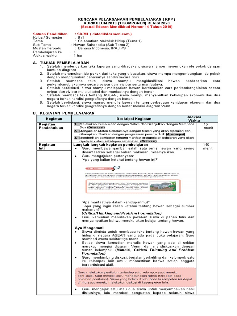 6.1.2.1 - RPP Revisi 2020 | PDF