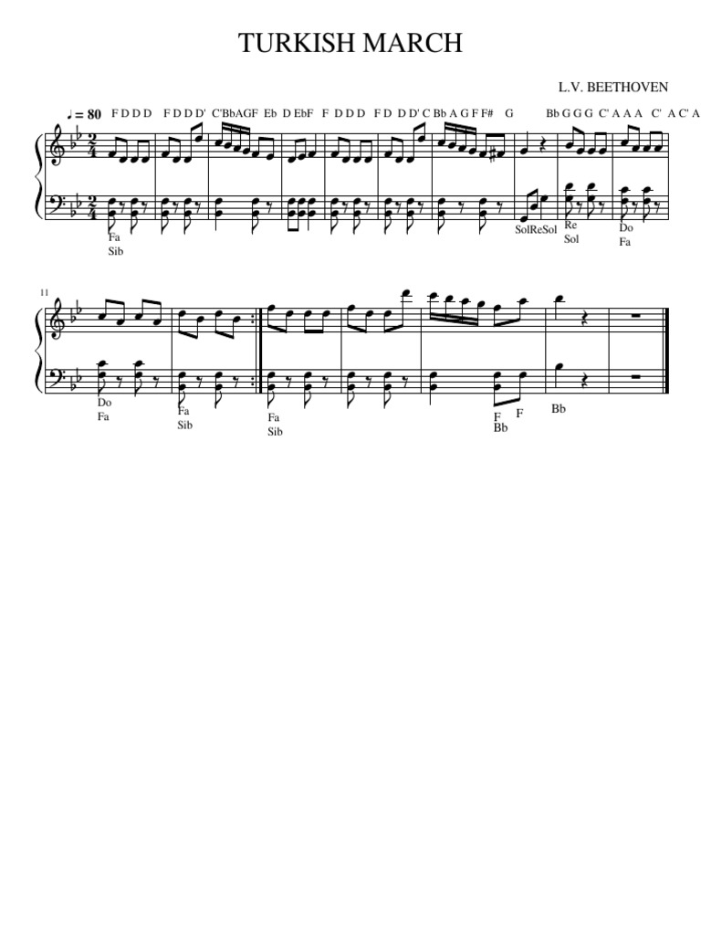 Turkish March - Beethoven | PDF