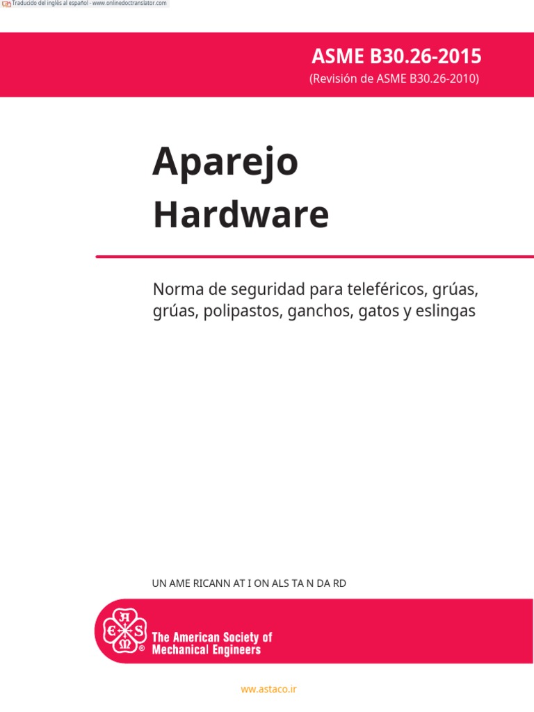 ASME-B30 26-2015 en Es | PDF | Patentar | Administración de Seguridad y ...