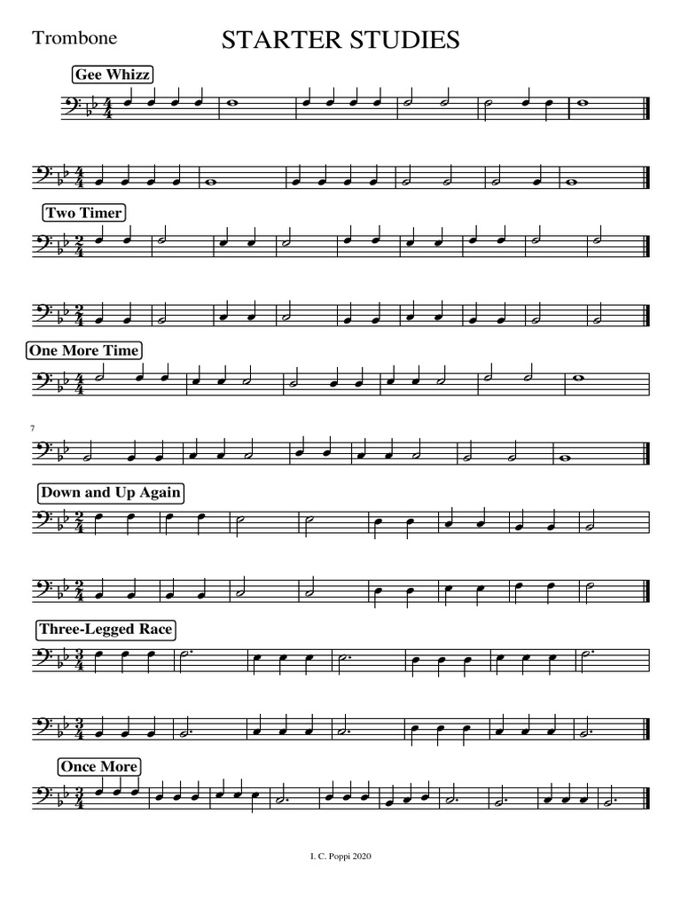 Starter Studies For Trombone | PDF | Waltzes | Competitive Dance