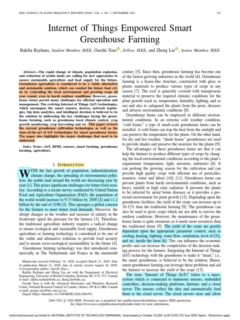 Internet - of - Things - Empowered - Smart - Greenhouse - Farming FOR ...