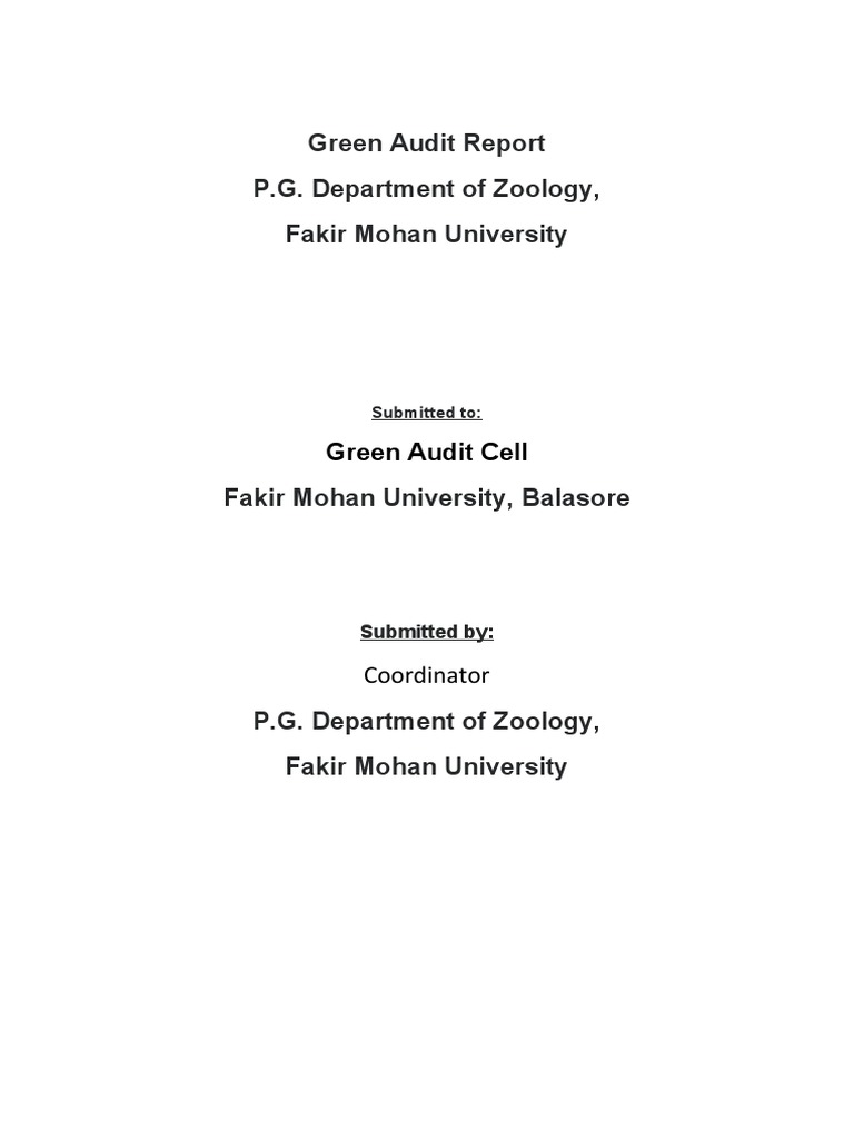 Green Audit Report: Water, Energy, Waste | PDF | Wellness | Science ...