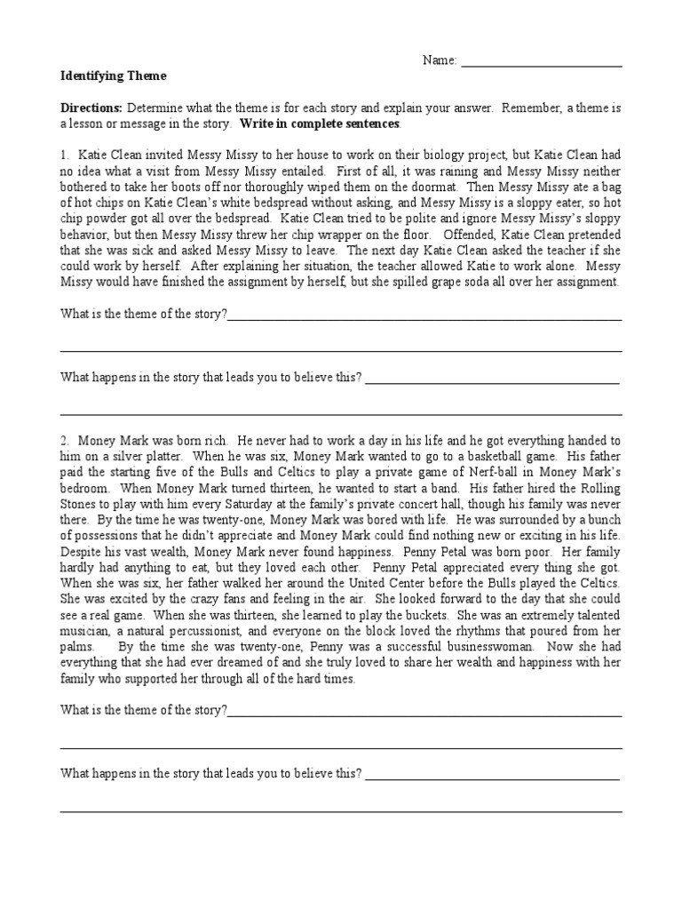 Literal Reading Task | PDF